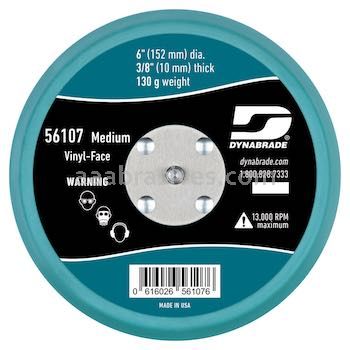 Dynabrade 56107 6" Non-Vacuum Disc Pad, Vinyl-Face